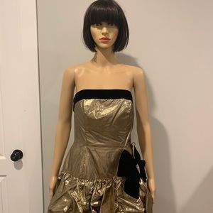 Vintage | Dresses | Vintage 8s Mike Benet Formals Gown In Goldblack ...